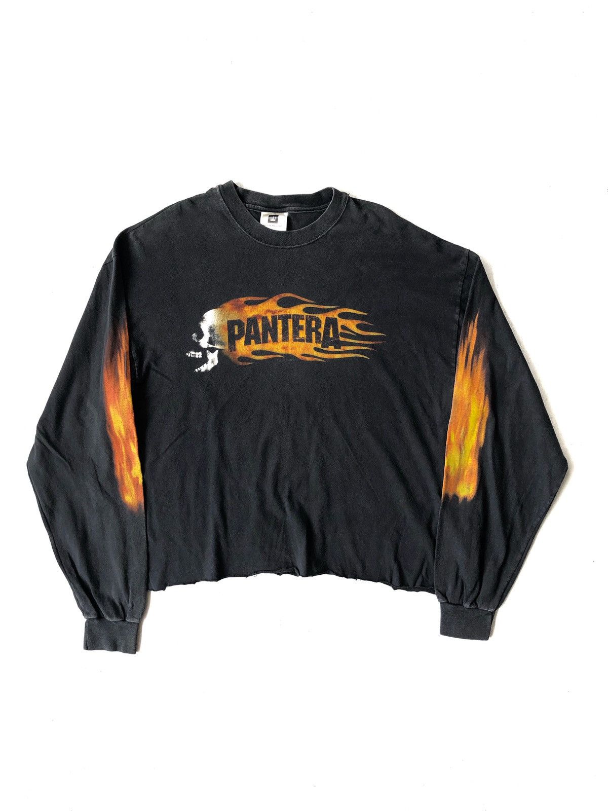 Band Tees × Metallica × Vintage 90s Pantera Flame Head Distress LS ...