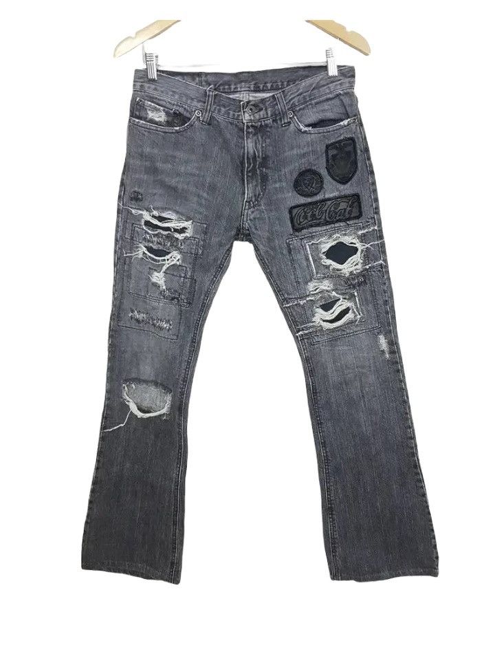 Distressed Denim Japanese EDGE RUPERT Patched Distressed Denim Pant ...
