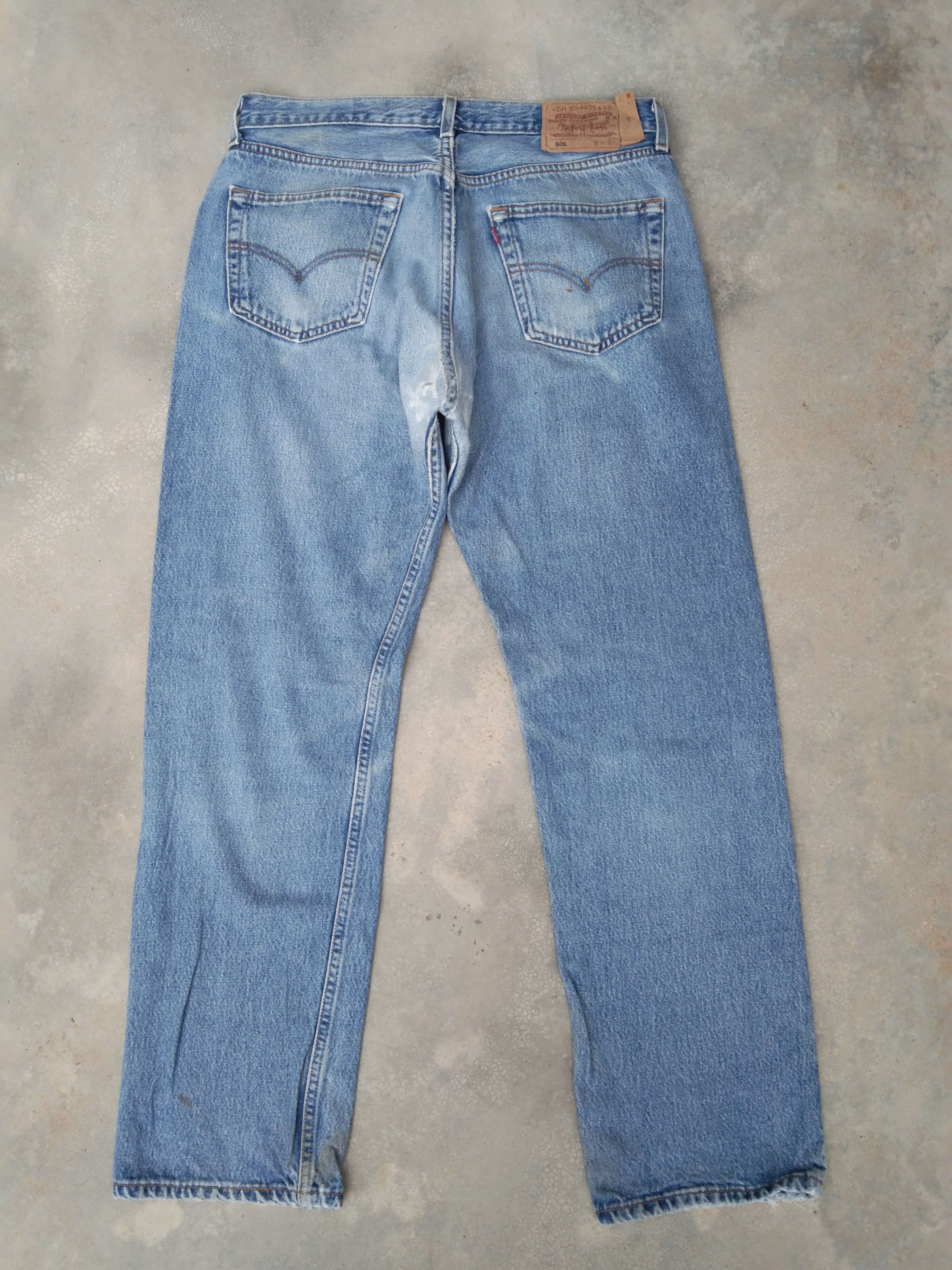 Levi's × Streetwear × Vintage Vintage Levi's 501 Distressed Repaired Jeans 33x30 | Grailed
