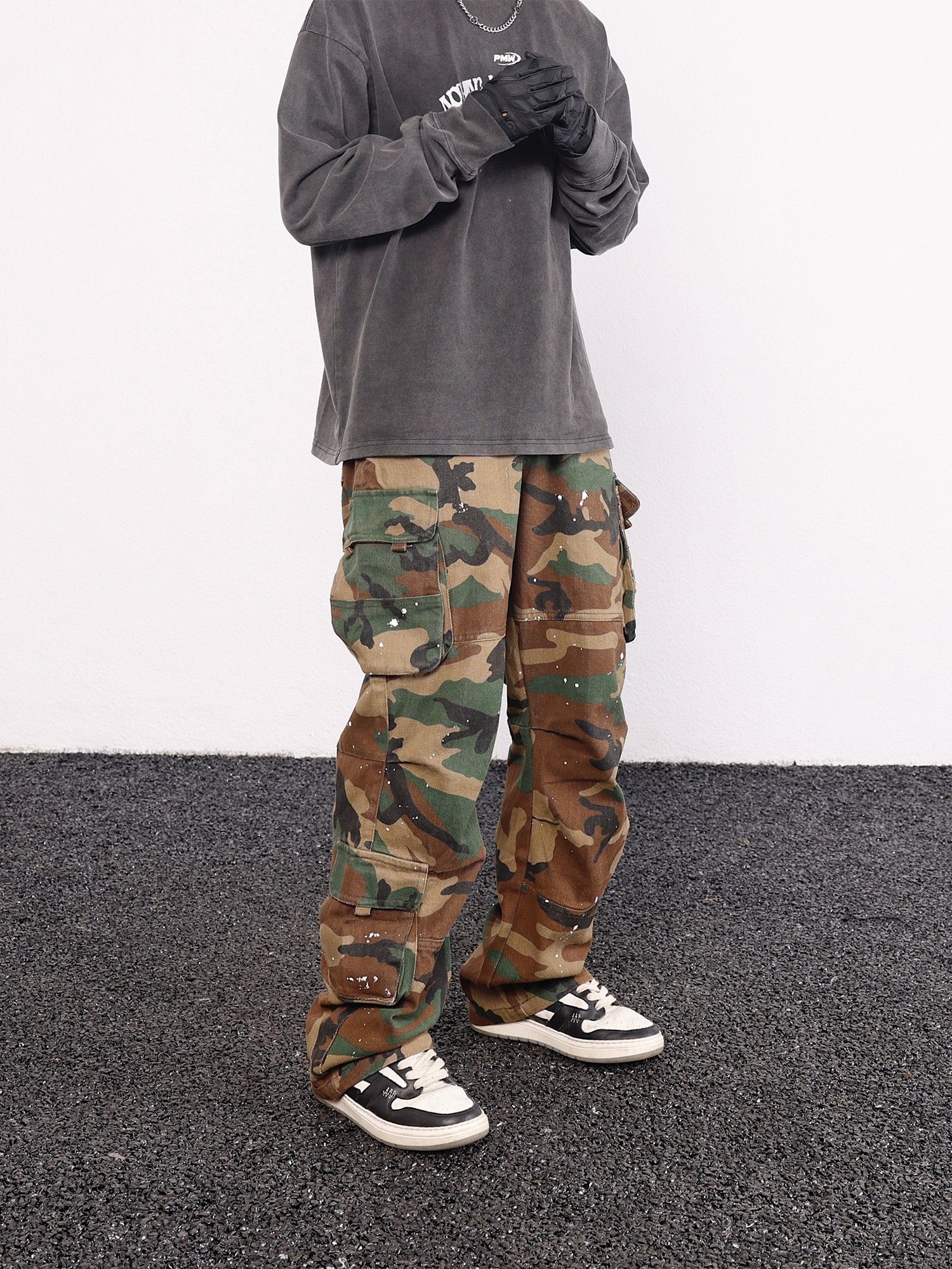 Custom × Streetwear × Vintage camo cargo paint pants | Grailed