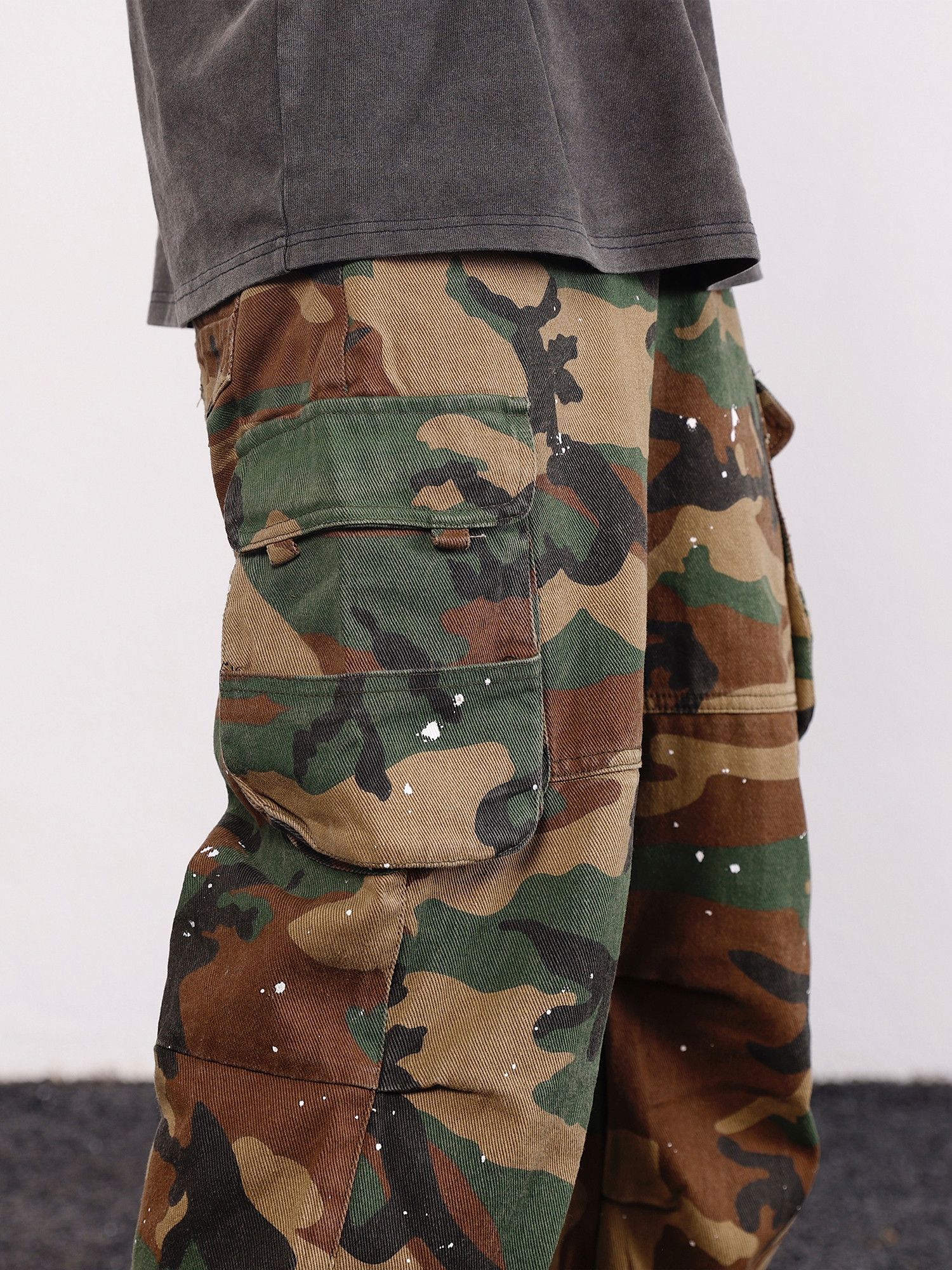 Custom × Streetwear × Vintage camo cargo paint pants | Grailed