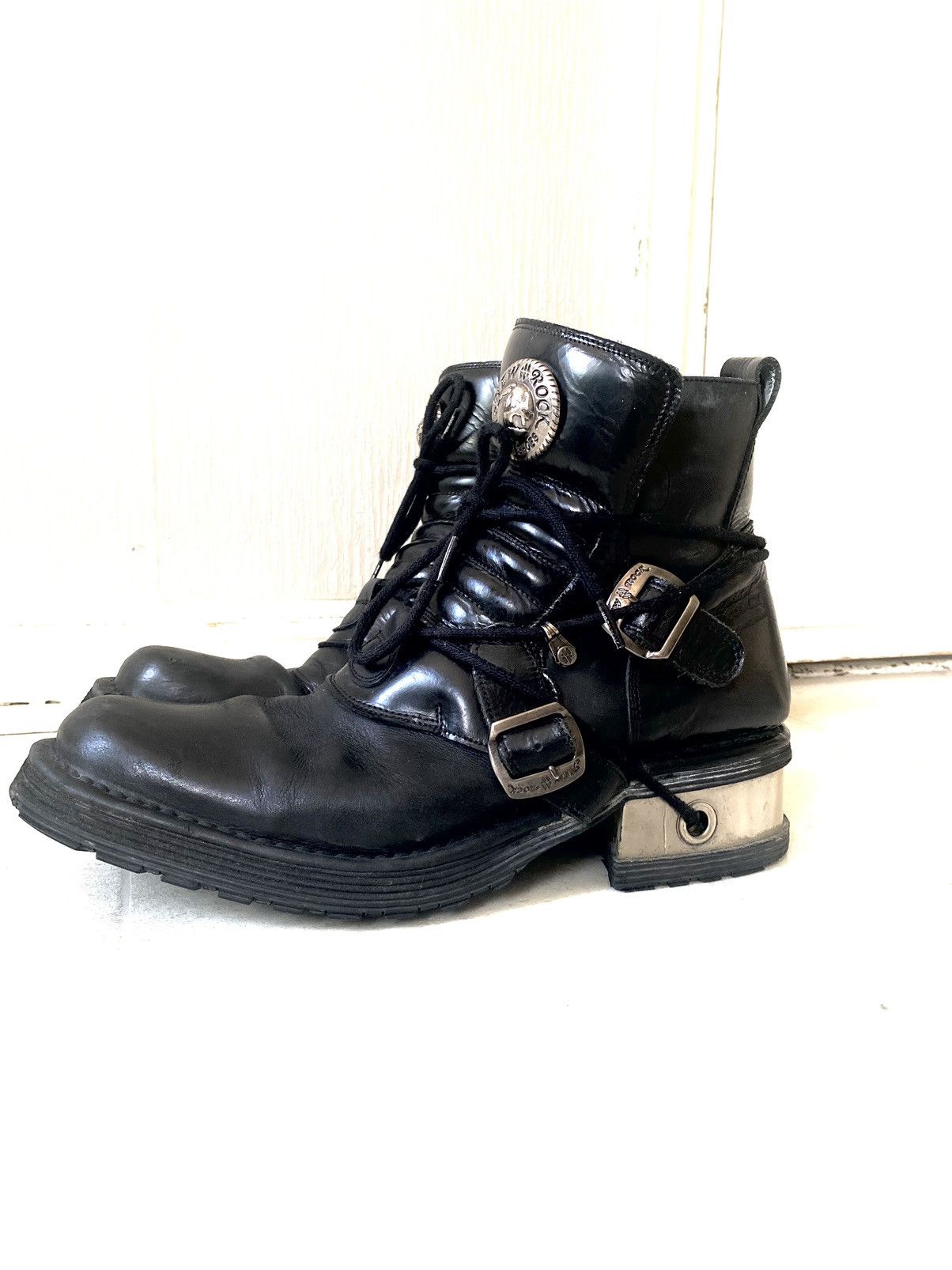 New Rock New rock metal heel boots | Grailed