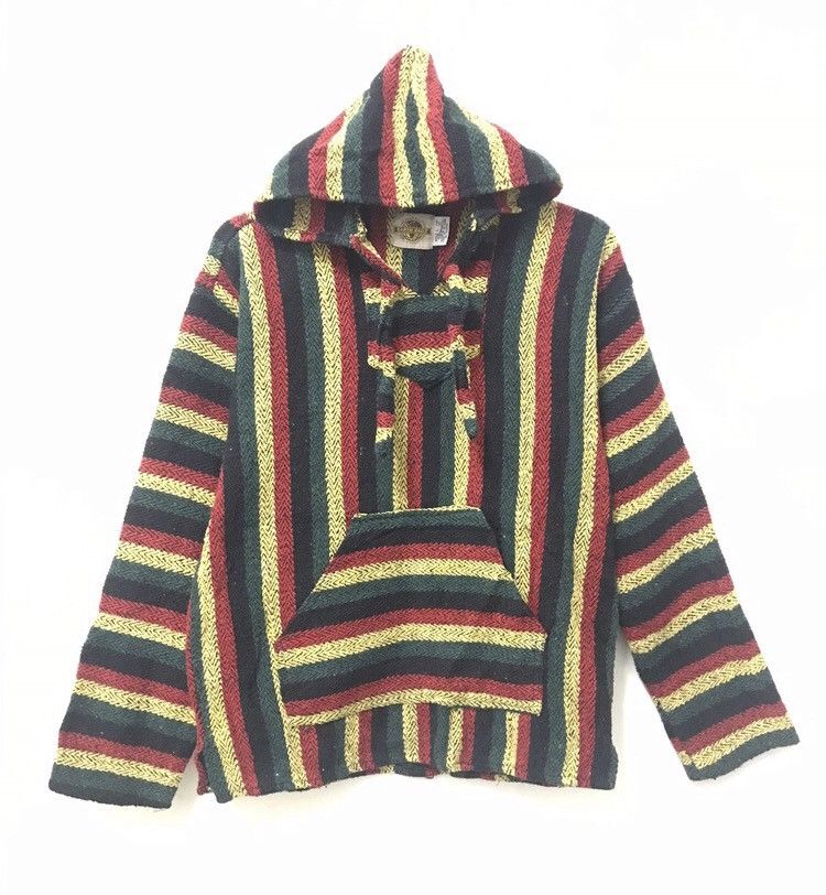 Vintage Vintage Mexico Earth Ragz Rasta Colours Baja Joe Hoodie | Grailed