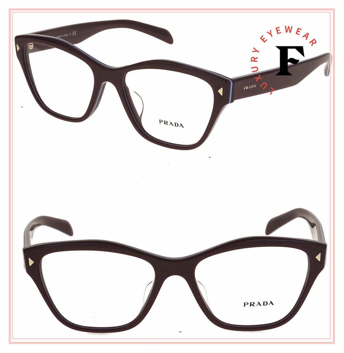 Prada PRADA PIN PR27SVF Bordeaux Blue Eyeglasses Optical Frame 27S ...