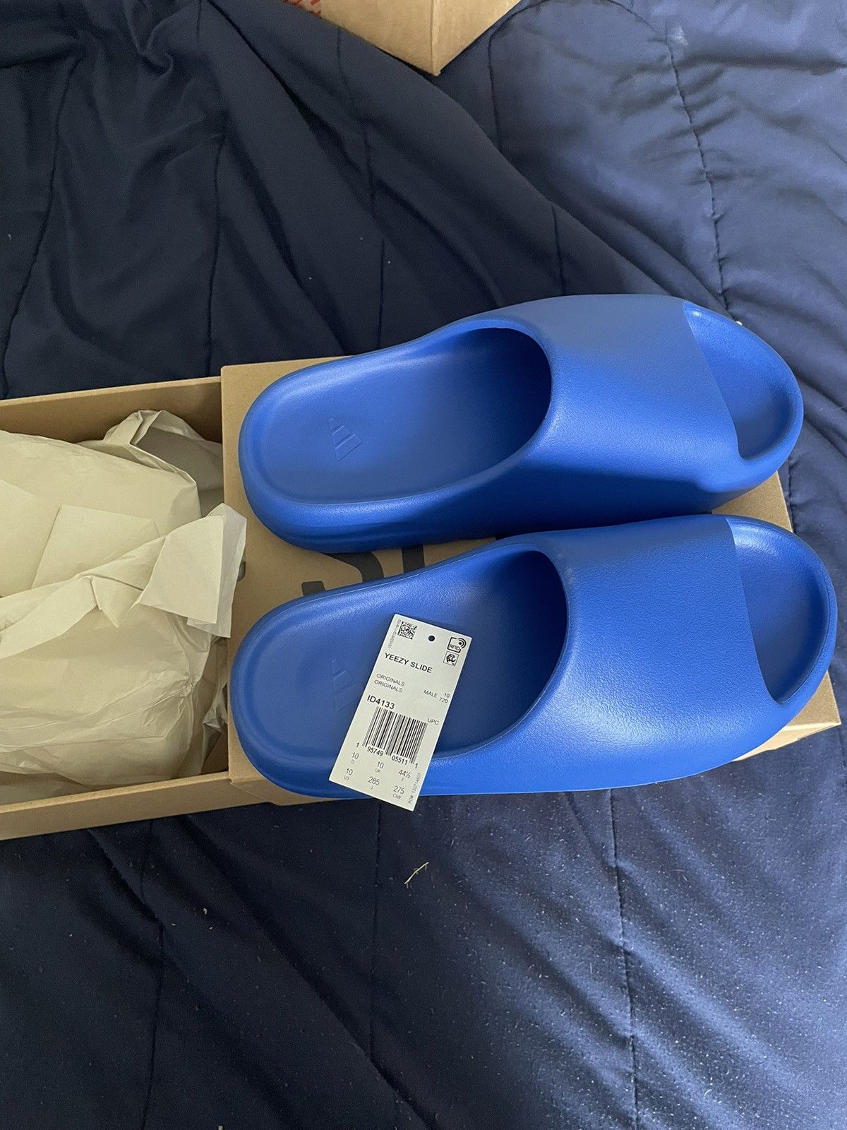 Adidas Azure Yeezy Slides | Grailed