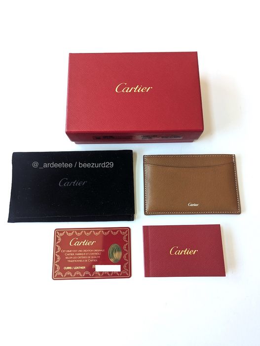 Cartier *BNIB* LEATHER 3-SLOT CARD HOLDER TOBACCO | Grailed