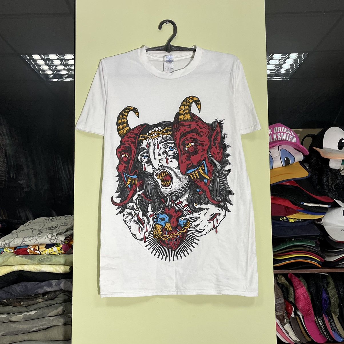 Vintage Vintage Y2K Skulls Dead Face Horror Tee Creepy Paranoia 90s | Grailed