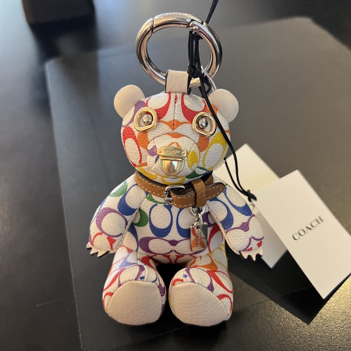 Coach Coach Bear Bag Charm In Rainbow Signature Canvas CJ953 | Grailed