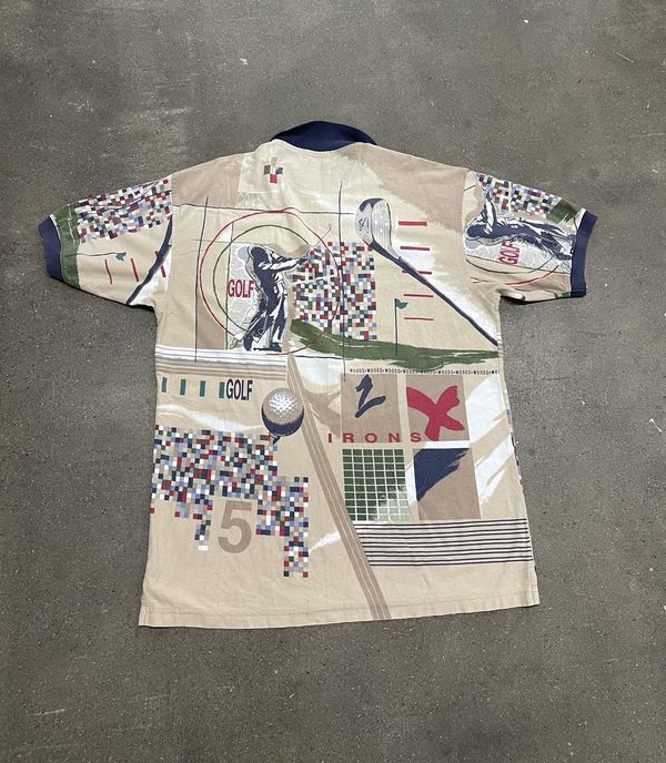 Vintage Vintage Divots Overprint Golf Polo Shirt | Grailed