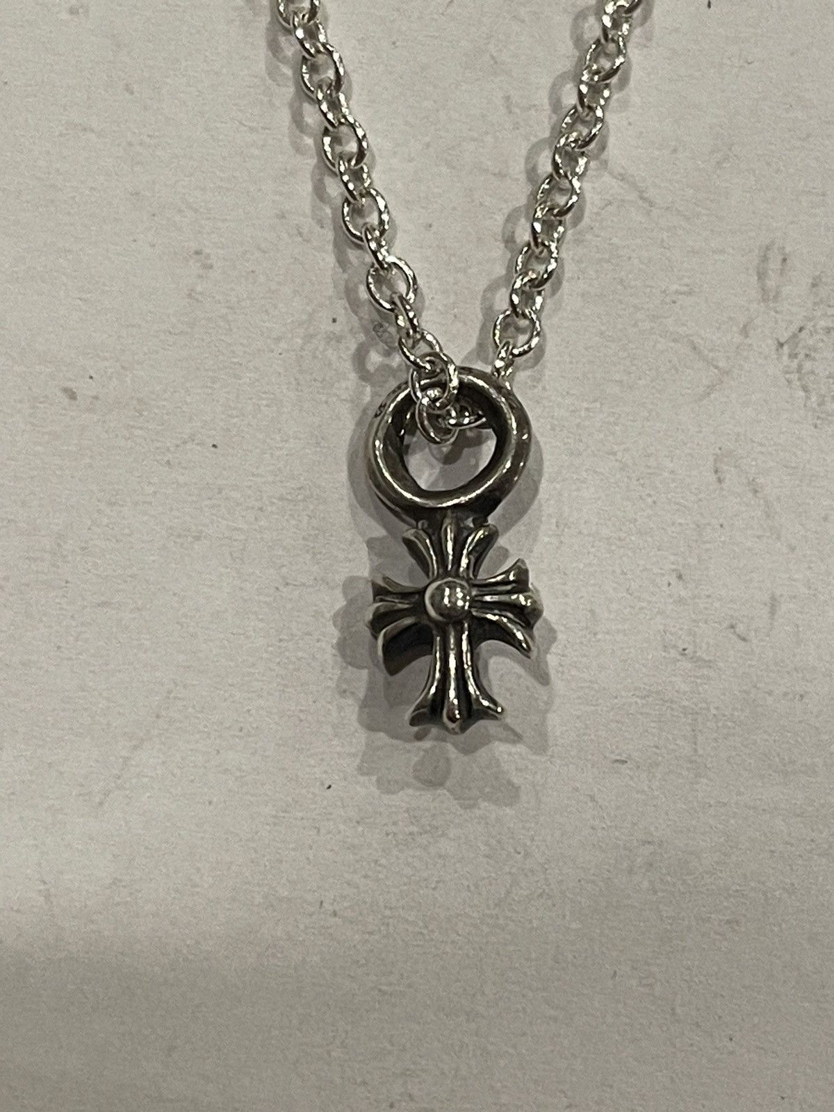 Chrome Hearts Chrome Hearts Cross Pendant Roll Chain Silver Necklace ...
