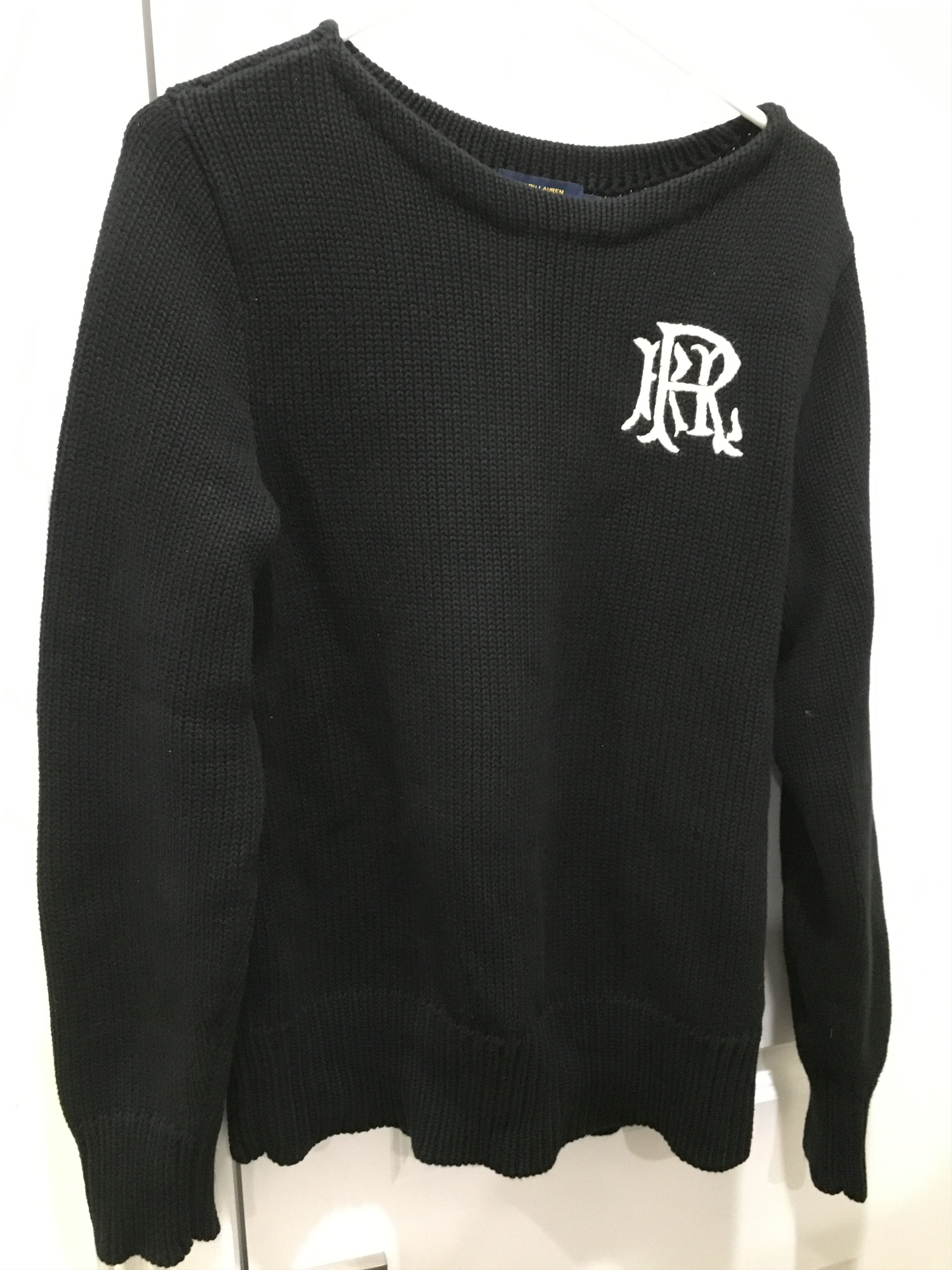 Ralph Lauren Rugby Black Monogrammed Sweater | Grailed
