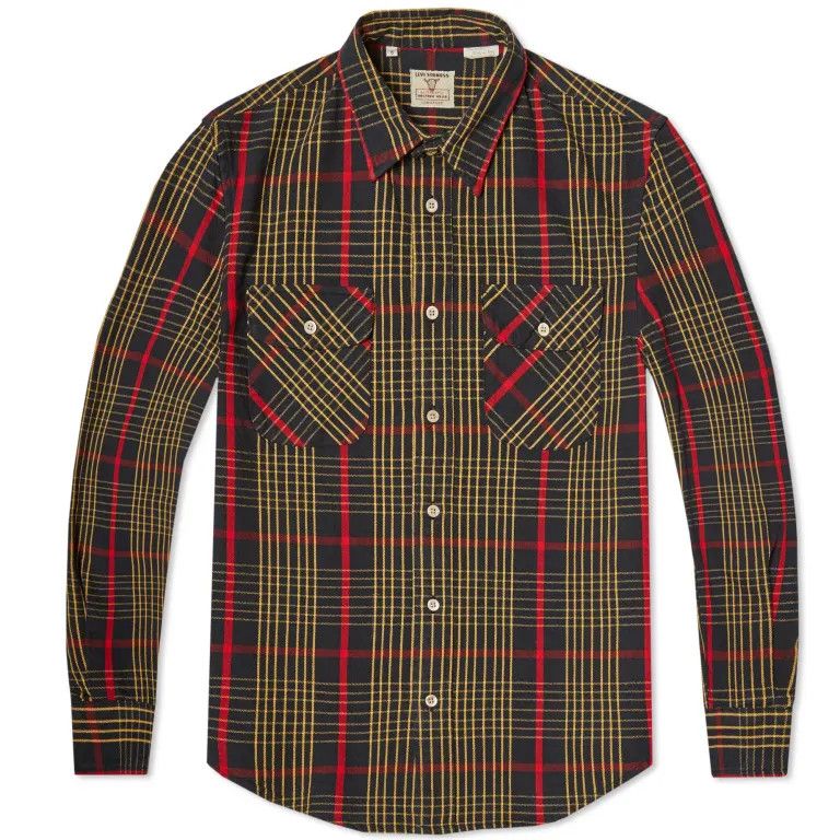 Levi's Vintage Clothing LVC Plaid 1950s Shorthorn Western Shirt Sz ...