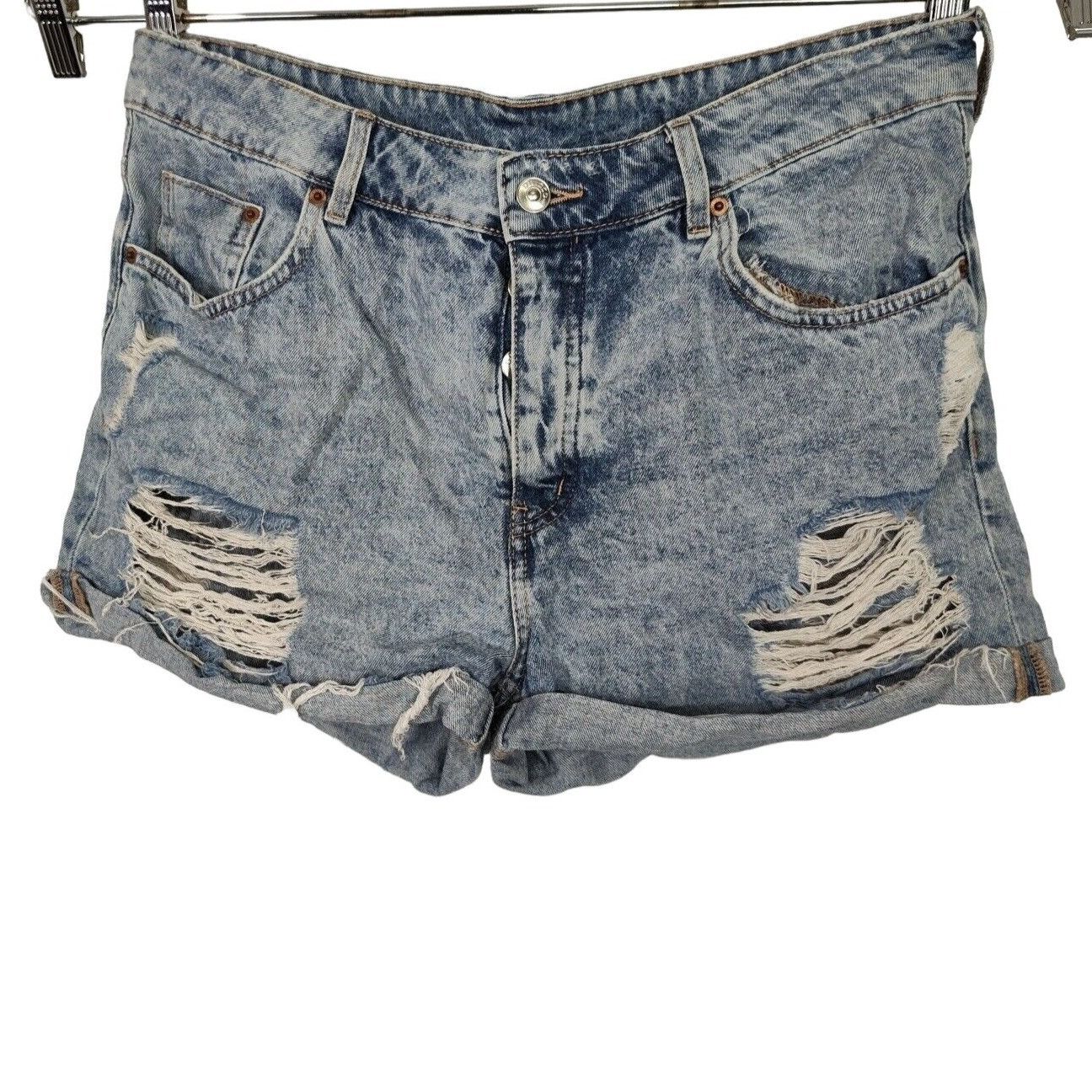 H&M H&M Divided Ripped Destroyed Rigid Denim Booty Shorts Women | Grailed