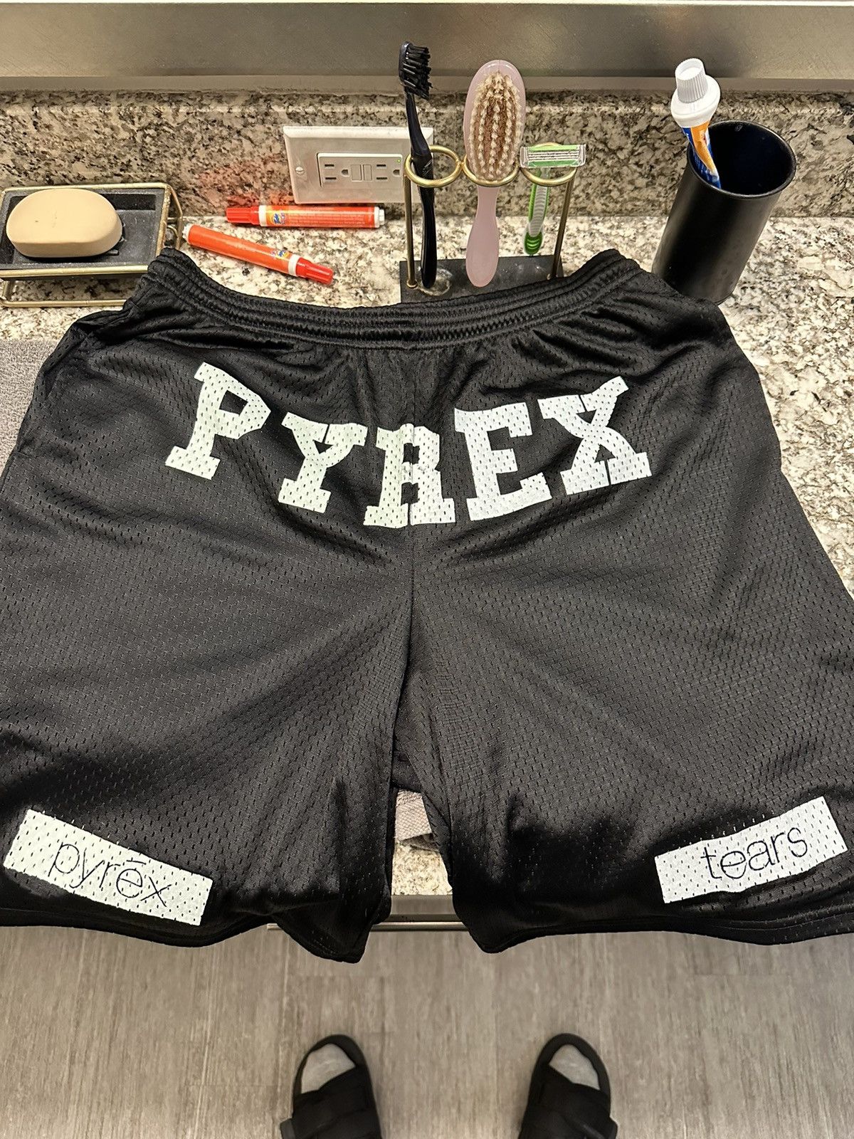 DENIM TEARS × Pyrex Vision × Virgil Abloh DENIM TEARS PYREX SHORTS ...