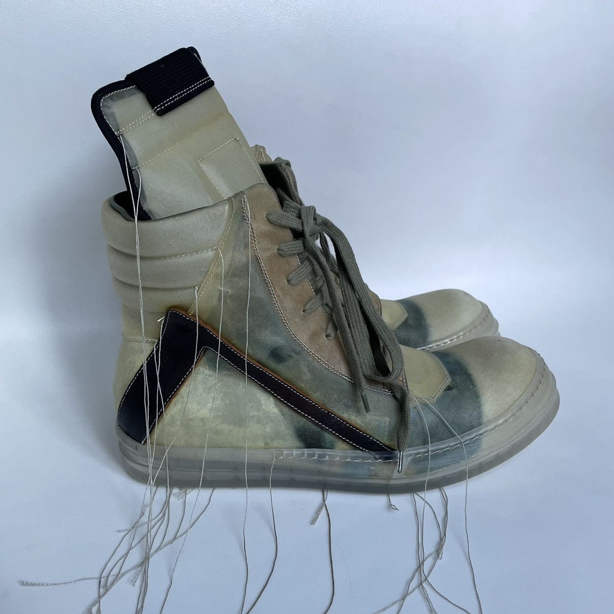 Rick Owens S/S 19 Babel Clear Leather Geobaskets | Grailed