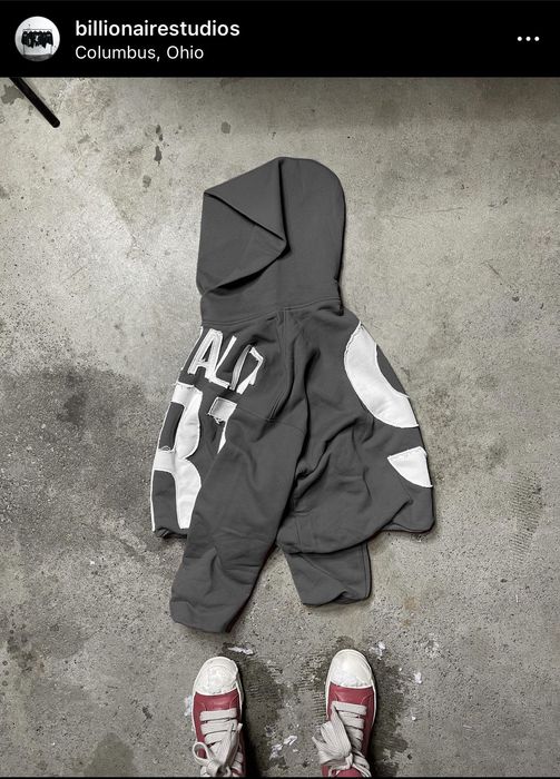 Streetwear Billionaire Studios Gunmetal Normalize Art Hoodie | Grailed