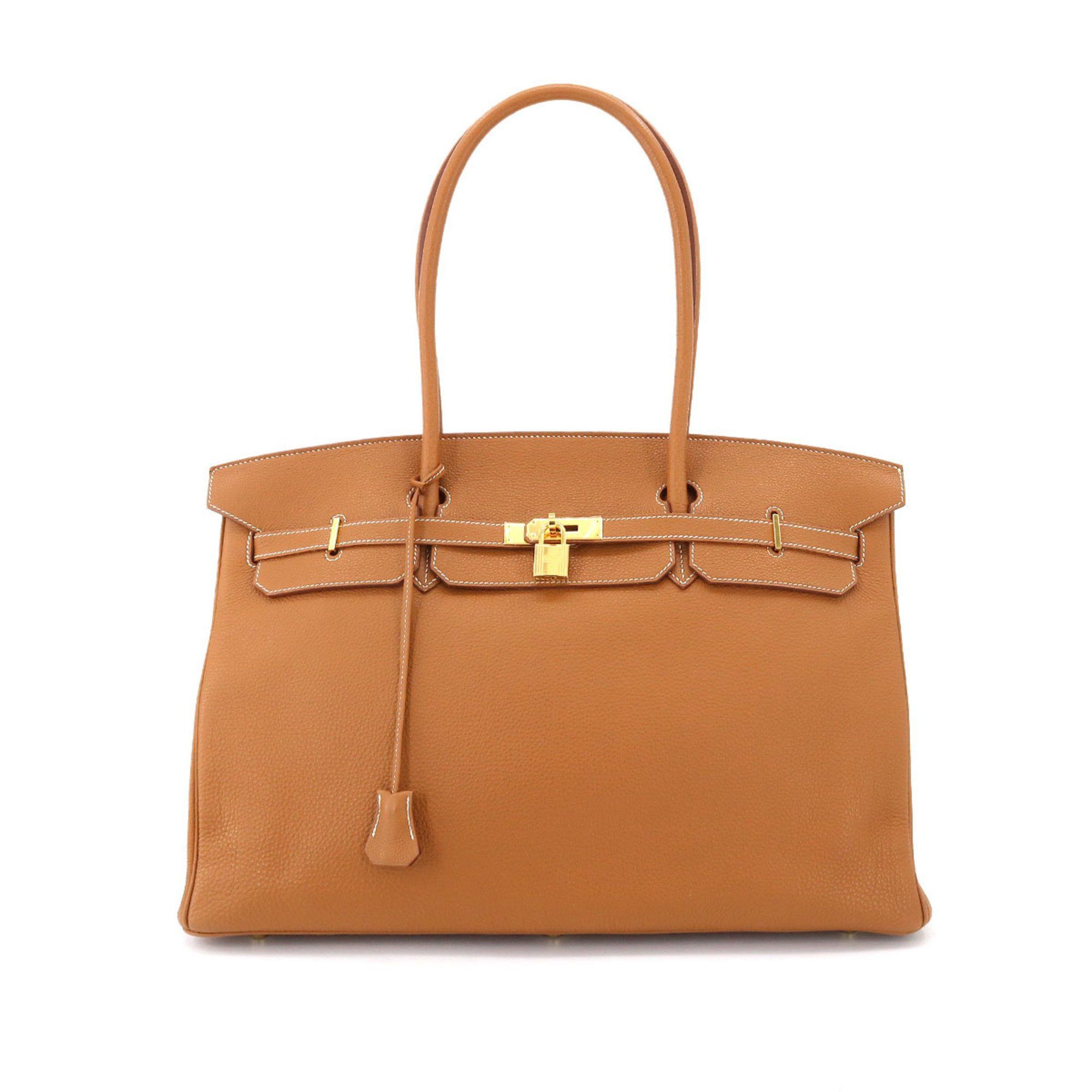Hermes Hermes Birkin 45 shoulder bag Togo gold D engraved metal ...