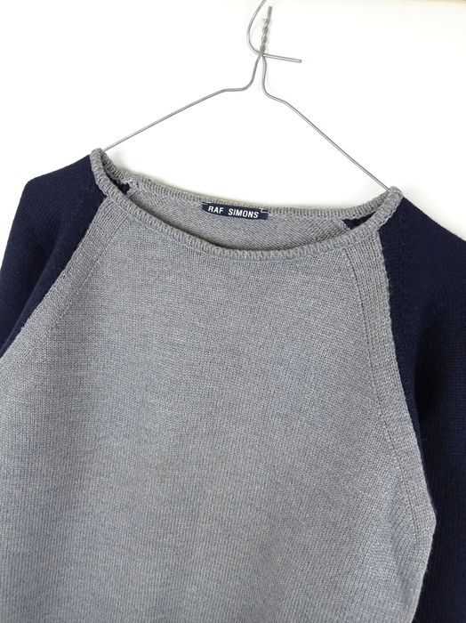 Raf Simons AW 1998 RAF SIMONS Knit Wool Two Toned Sweatshirt | Grailed