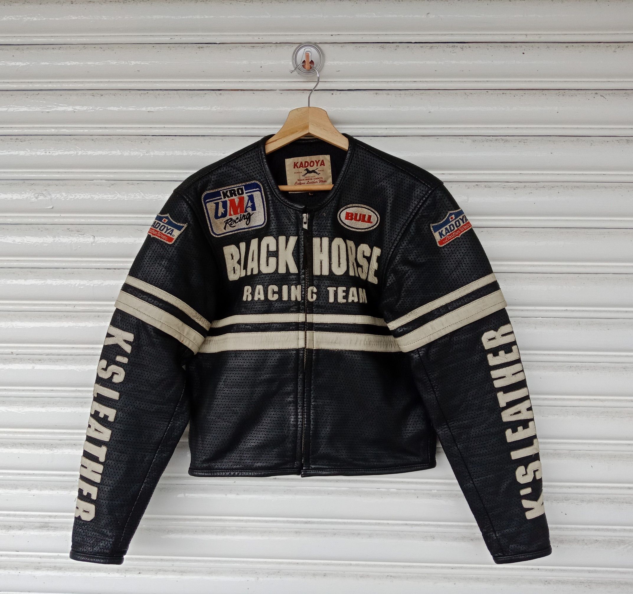 Archival Clothing Kodoya Uma Racing Black Horse Racing Team Leather ...