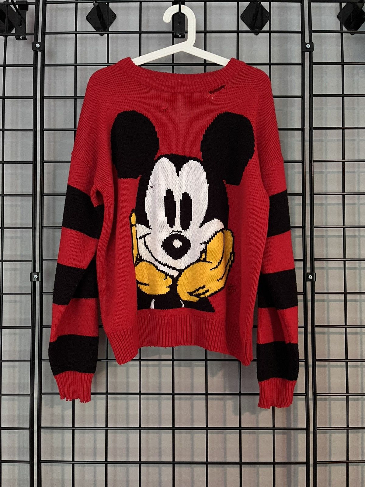 Disney × Mickey Mouse × Vintage Black & Red Mickey Mouse grunge ...