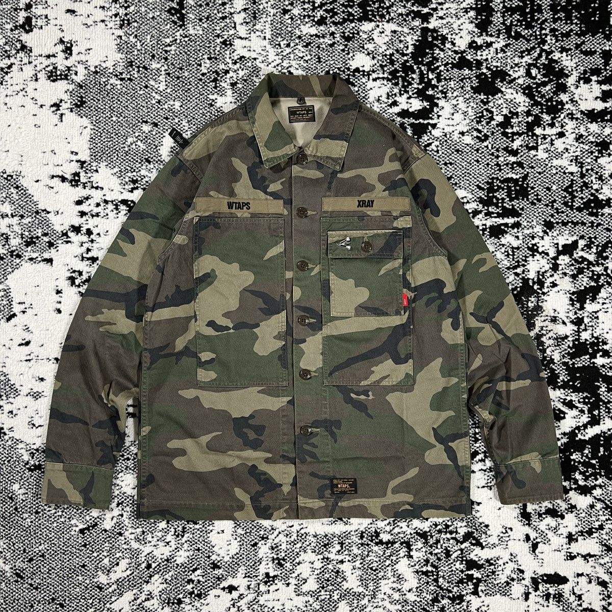 Wtaps WTAPS HBT LS 02 SHIRT.COTTON.CHINO.CAMO + PIN BADGE | Grailed