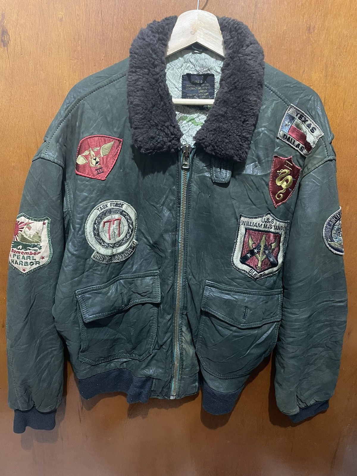 Bomber Jacket × Leather Jacket × Military Vintage G-1 x Avirex x Top ...