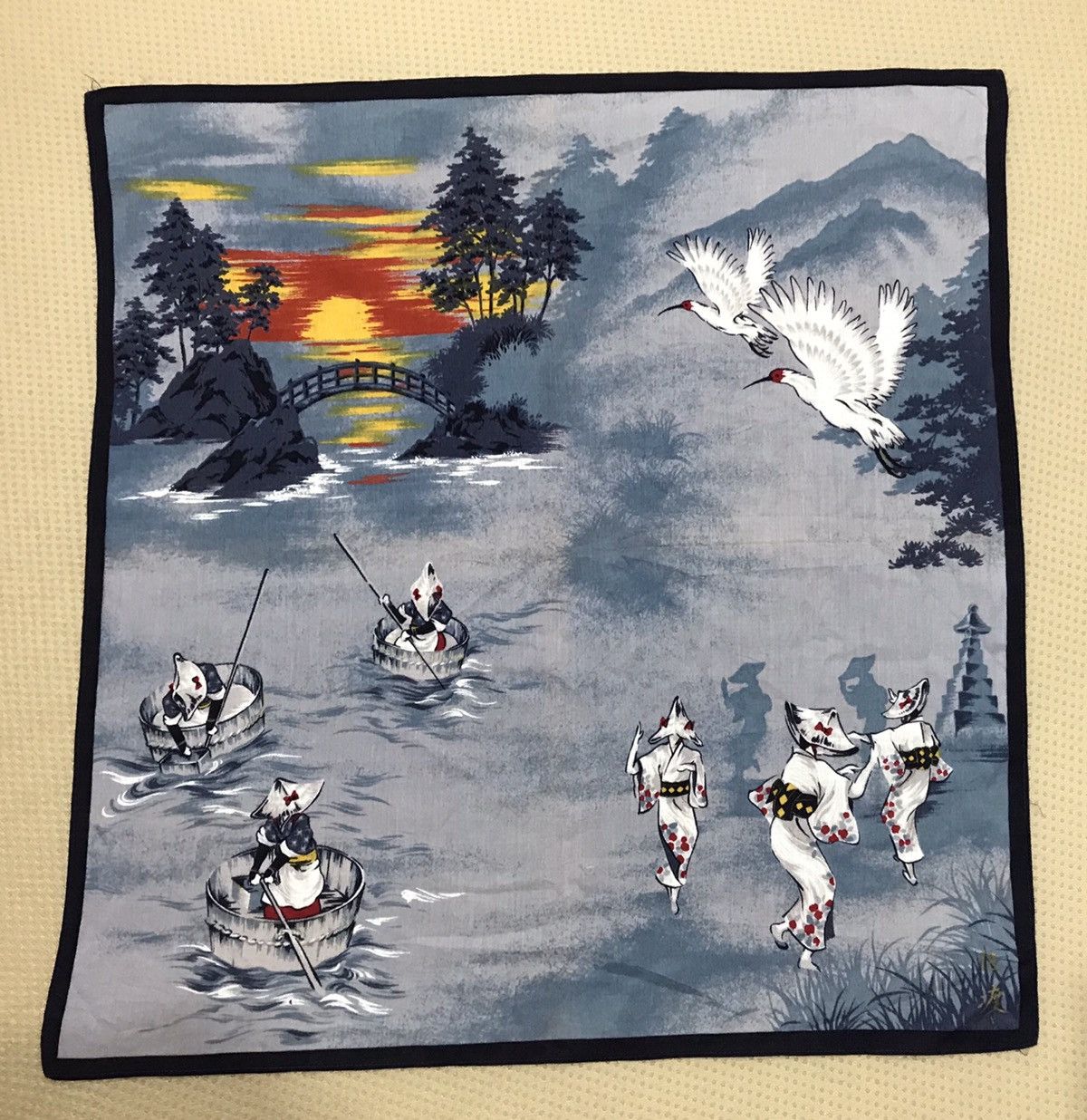 Japanese Brand × Rare japanese traditional bandana handkerchief | Grailed