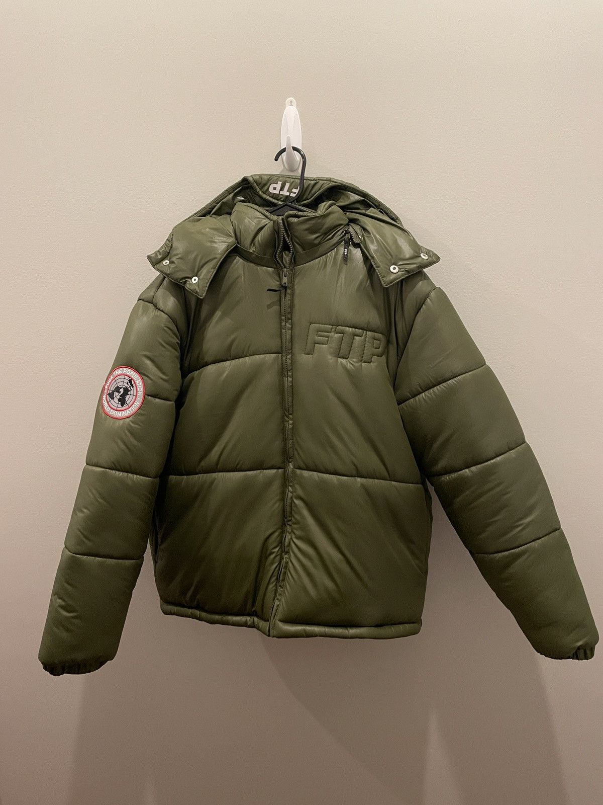 Fuck The Population Ftp Puffer Jacket Brand New Olive Grailed