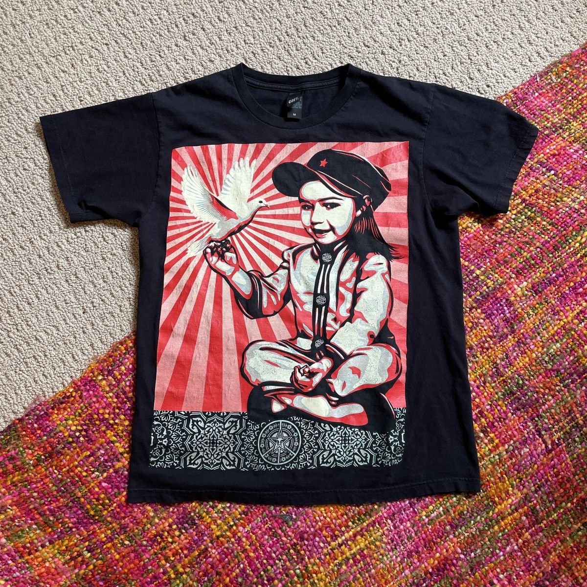 Obey Black obey graphic tee | Grailed