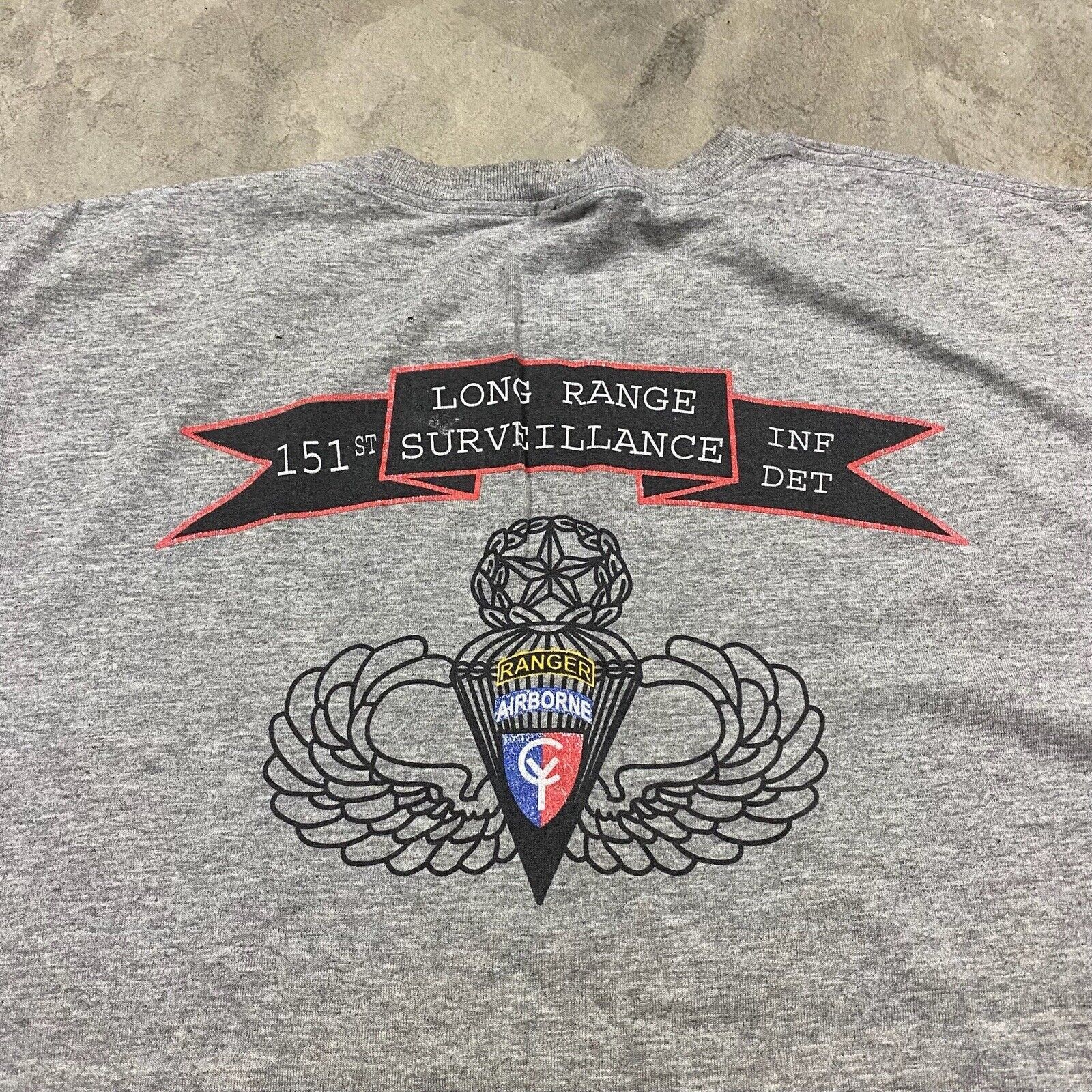 Fruit Of The Loom y2k vtg Army Ranger Air Borne 151st Infantry T Shirt ...