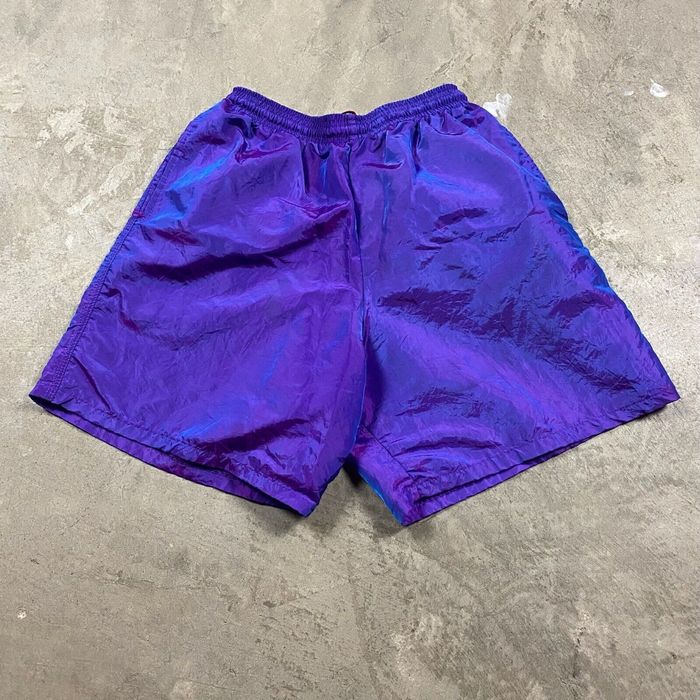 Vintage 90s VTG IRIDESCENT Chameleon M Shorts Nylon Shiny 80s Surf ...