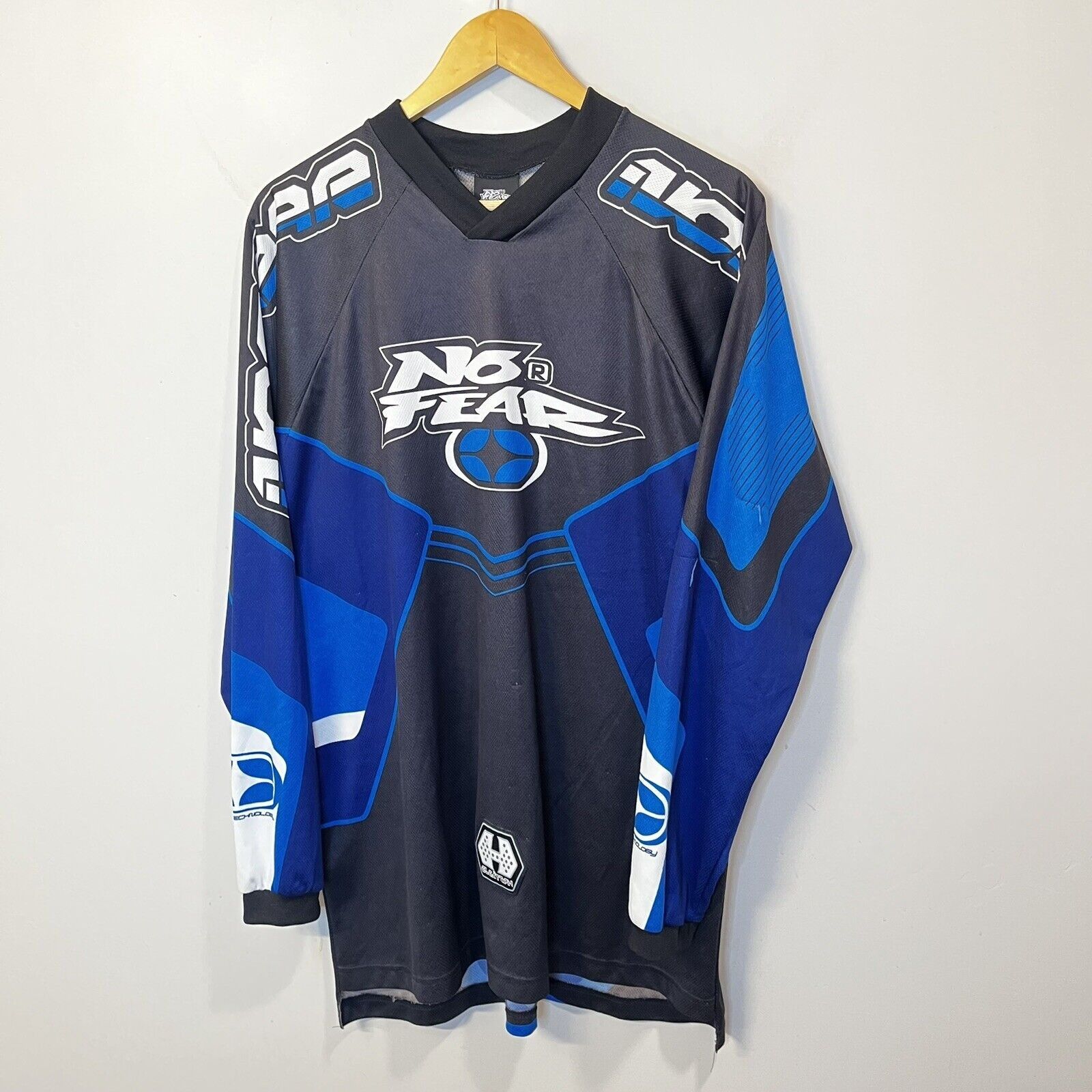 No Fear × Vintage Vintage 90s No Fear Electron Blue Motocross Racing ...