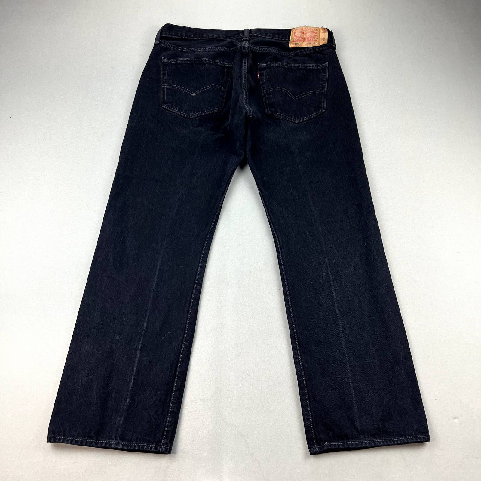 Levi's Levis 501 Jeans Mens 36x30 Black Denim Original Straight Fit ...