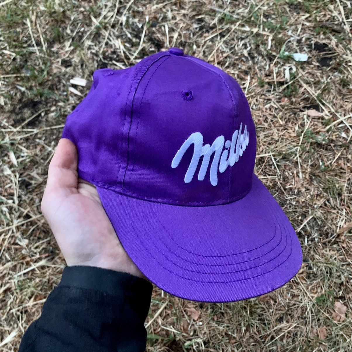 Vintage Vintage 90s Milka Logo Purple Cap Hat Streetwear | Grailed