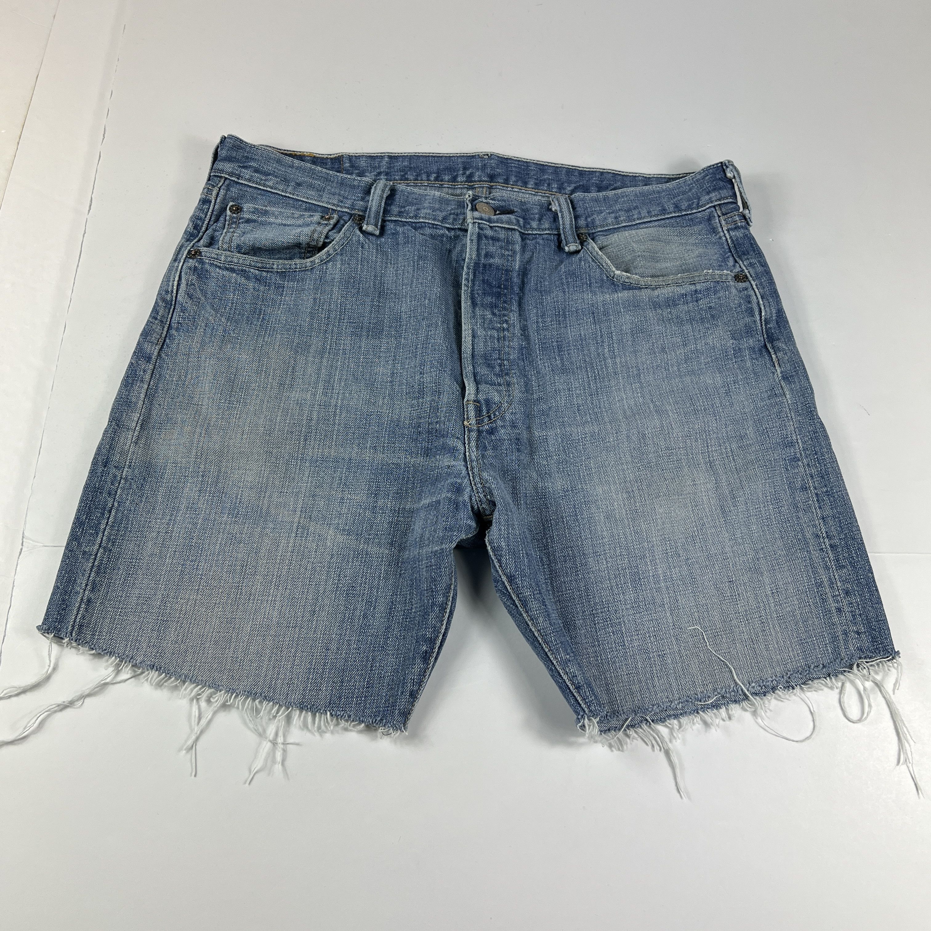 Levi's Levi's Shorts 501 Straight Blue Cut Off Frayed Denim Jorts | Grailed
