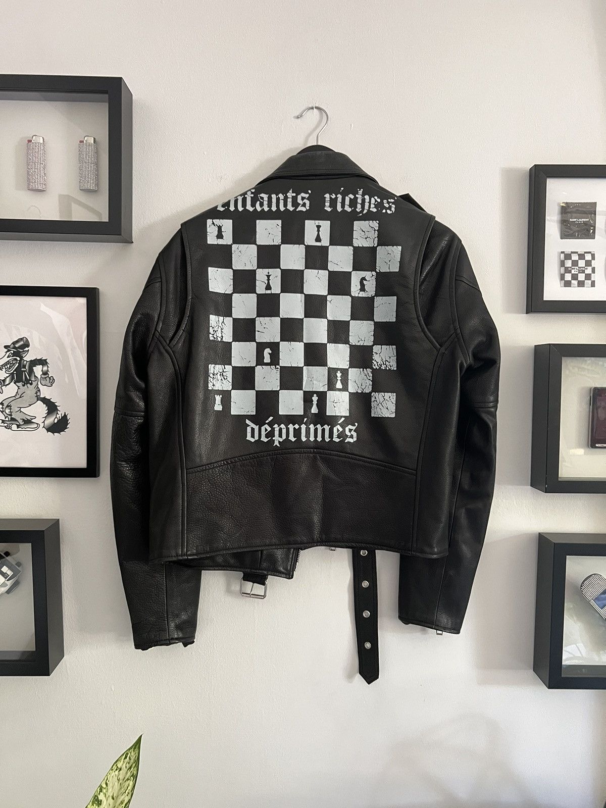 Enfants Riches Deprimes ERD CHECKERED HEAVY LEATHER BIKER JACKET | Grailed