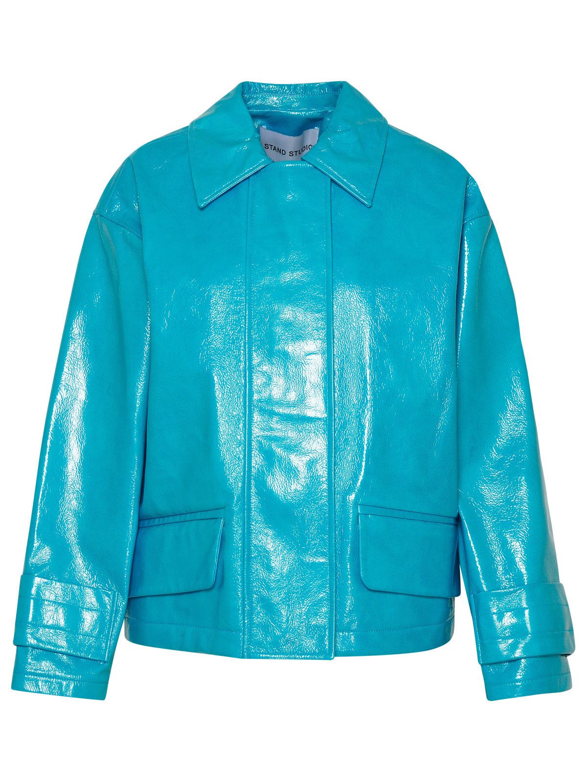 Stand Studio Constance Light Blue Polyurethane Blend Jacket | Grailed