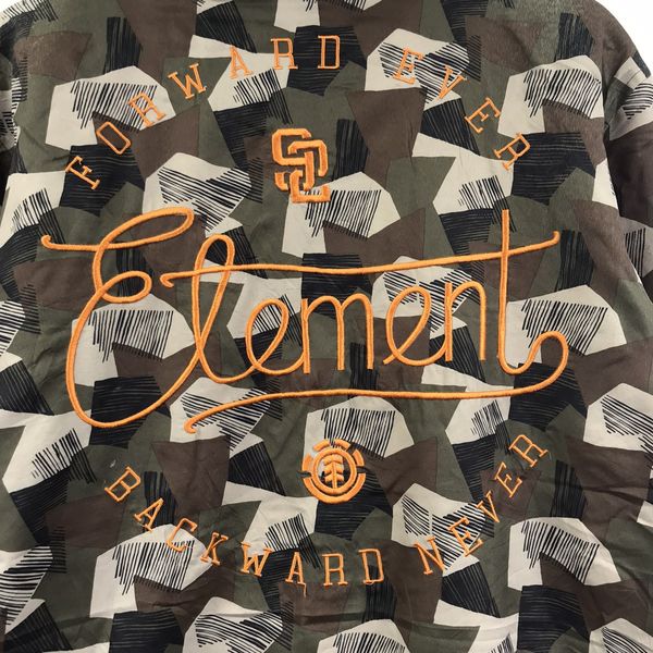 Element ELEMENT Skateboard Hip Hop Bomber Overprint Hooded Jacket | Grailed