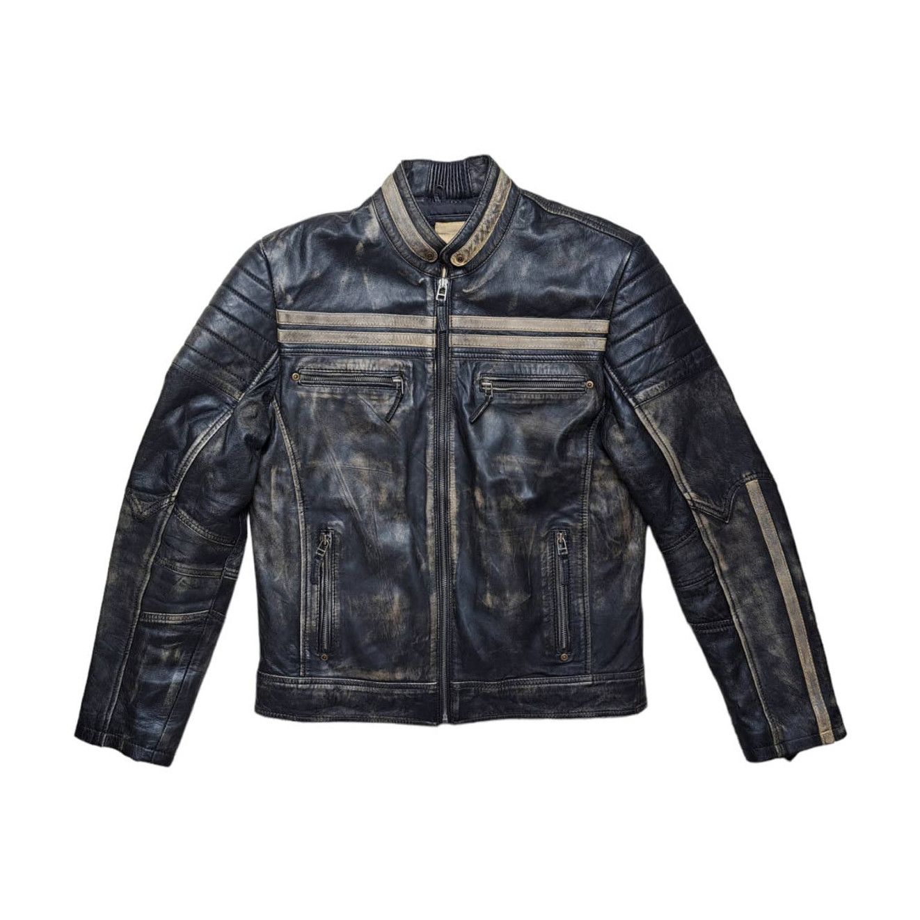 Vintage Vintage Aviatrix Men's Leather Jacket Black Size L Zip Up | Grailed