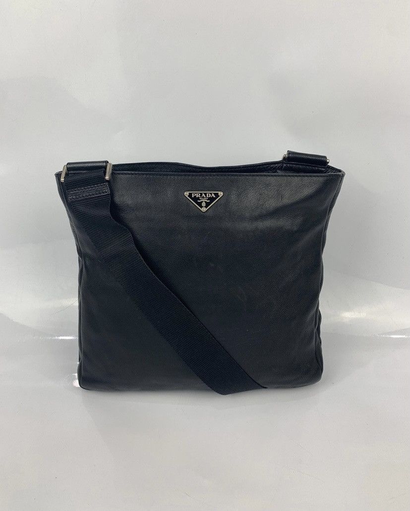 Prada Prada calfskin leather crossbody messenger bag | Grailed