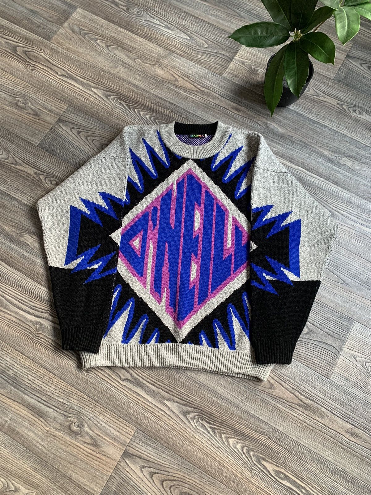 O'Neill × Vintage ONEIL ARCHIVE BIG LOGO VINTAGE CRAZY SWEATER 90’S ...