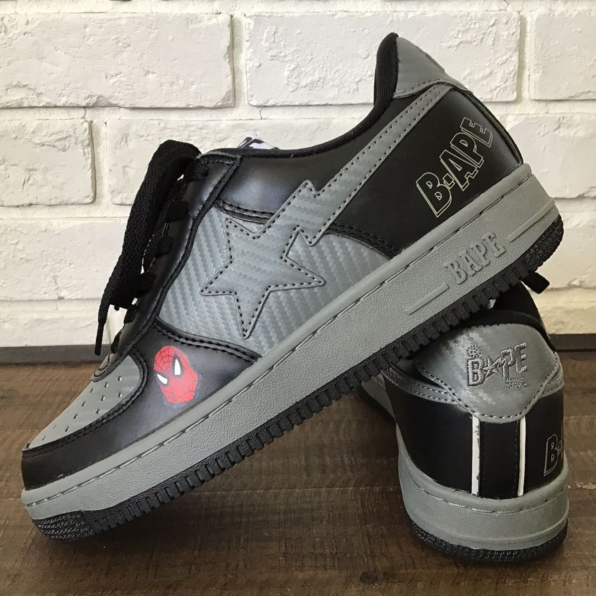 Bape Marvel comics Spider Man leather BAPE STA sneaker APE | Grailed