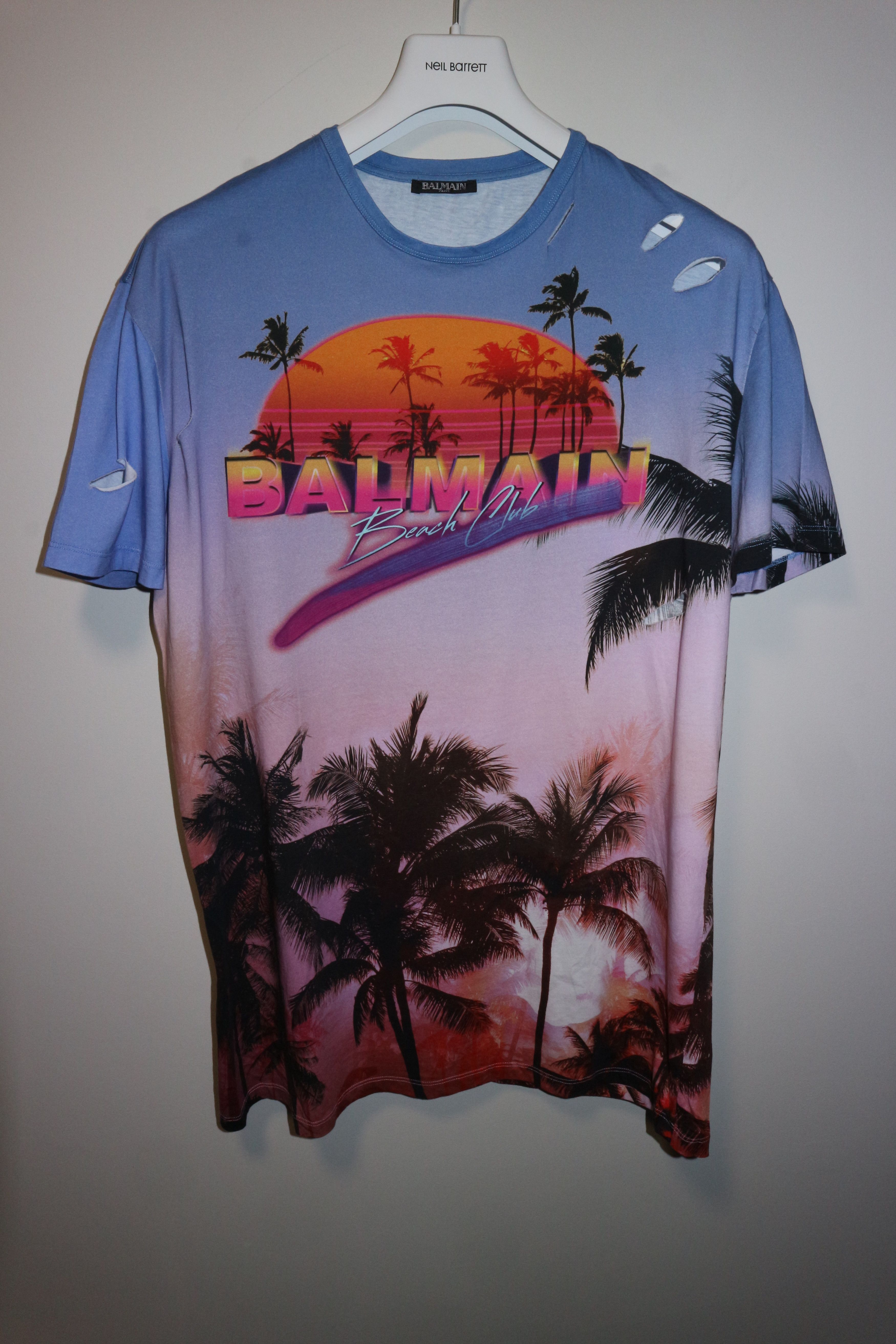 Balmain Logo print palms t-shirt | Grailed