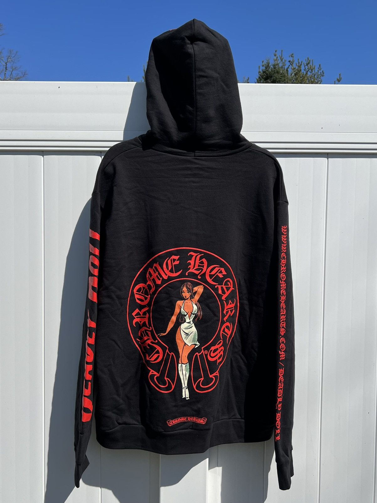 Chrome Hearts Chrome Hearts Deadly Doll Black Red Hoody | Grailed