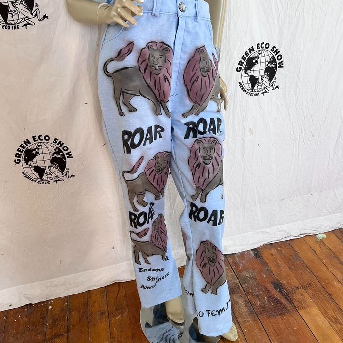 Other Roar Jeans By Anna Herman Airbrushed Endangered species | Grailed