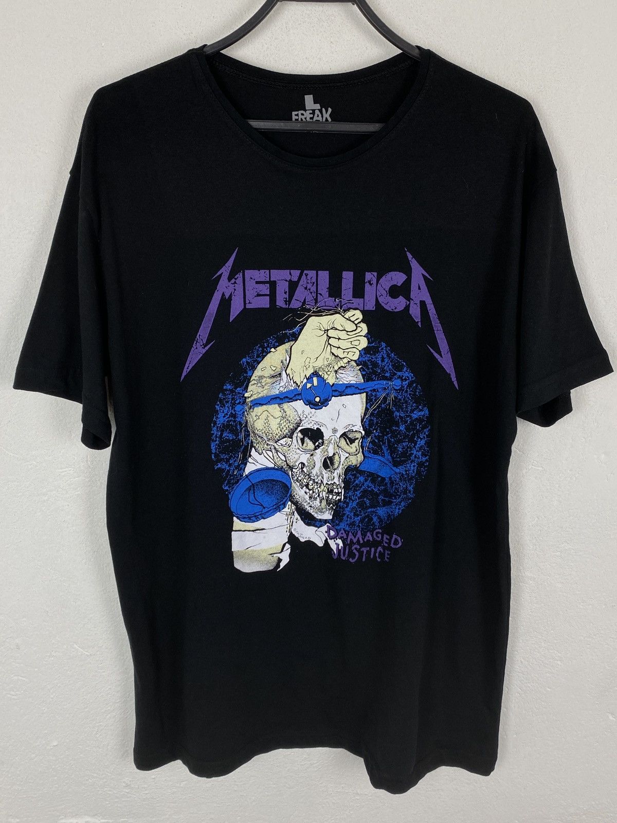 Metallica Metallica Damaged Justice Pushead Design Bootleg T-Shirt ...