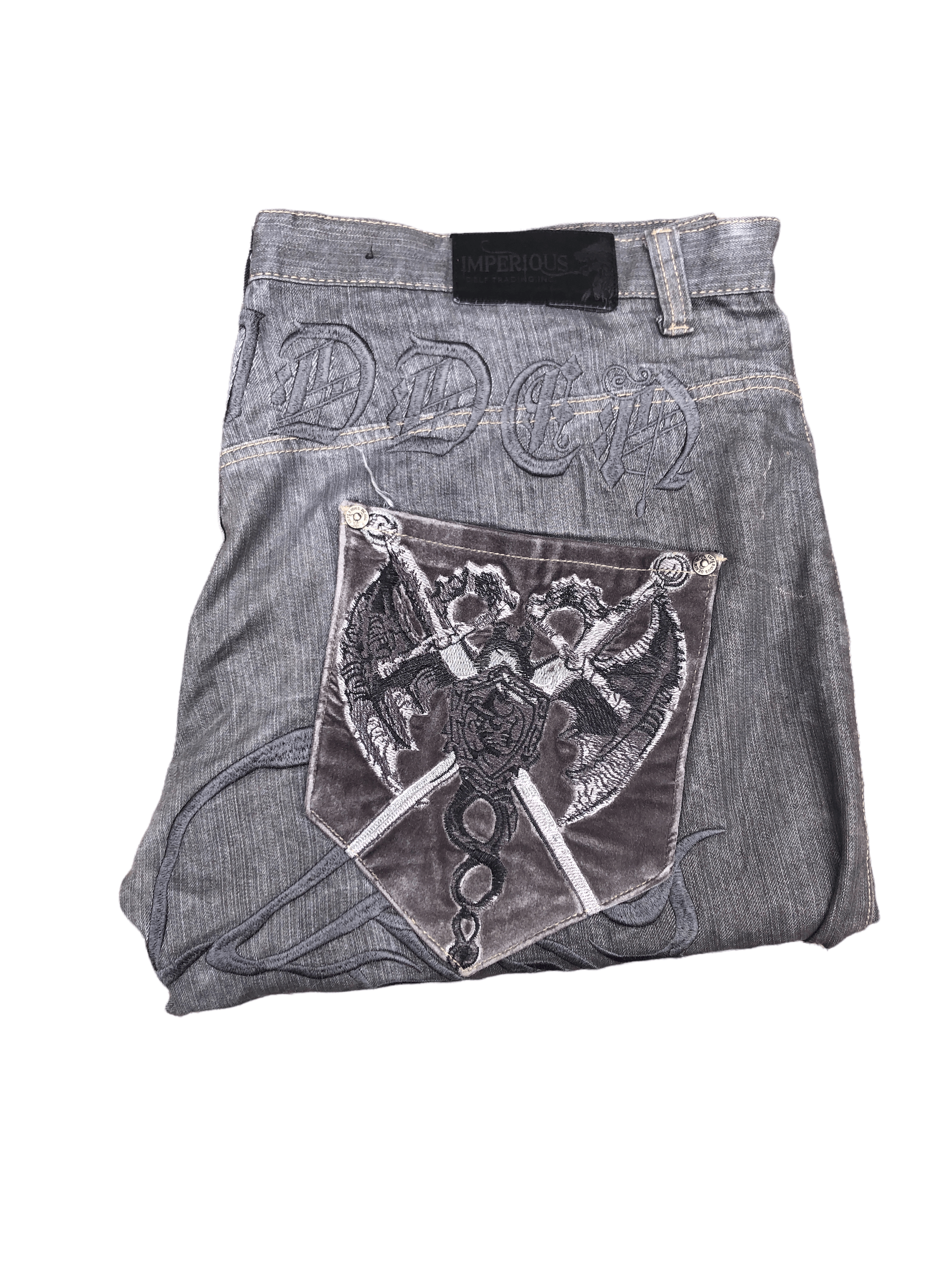 Vintage Vintage Imperious Embroidered Jeans Size 40 Gray Knight | Grailed