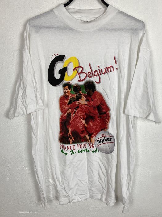 Vintage 90s Vintage 1998 Fifa World Cup "Go Belgium!" T-Shirt | Grailed