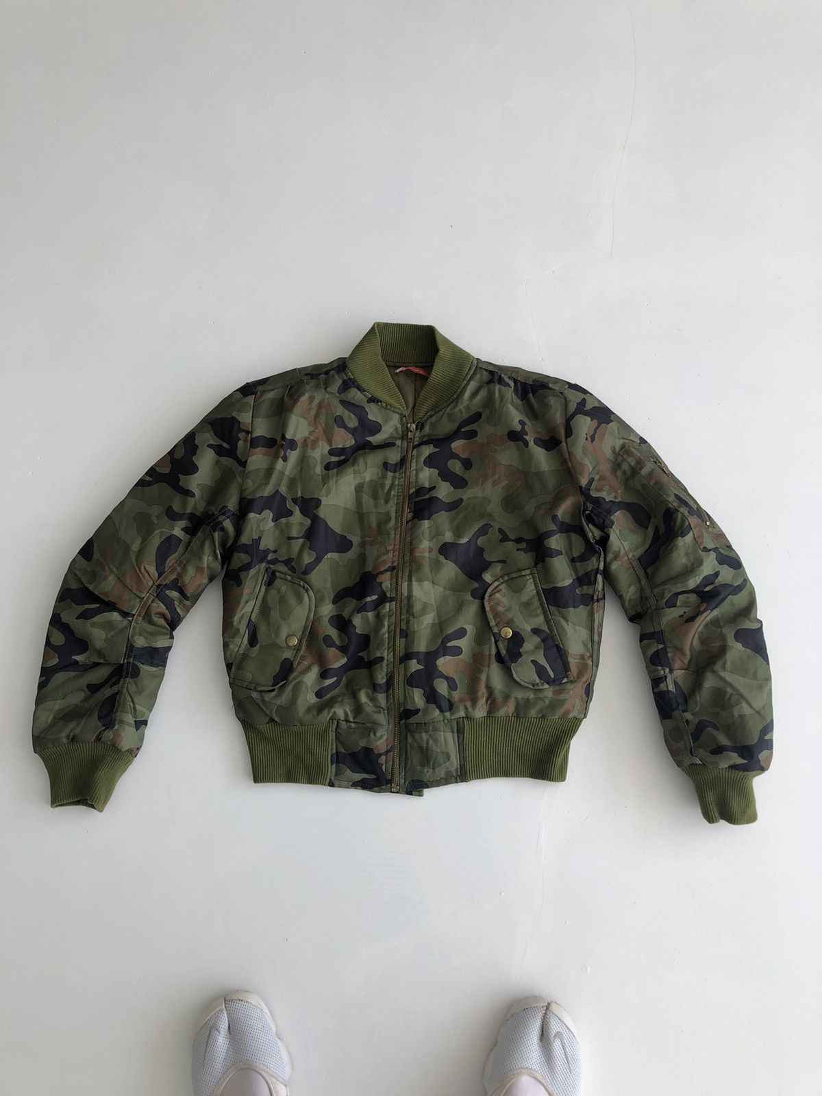 Vintage Vintage camo ma1 bomber flight jacket raf simons style | Grailed