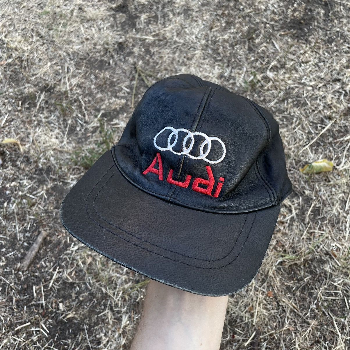 Pre-owned Leather X Vintage 90's Audi Logo Art Kanye Leather Cap Hat ...